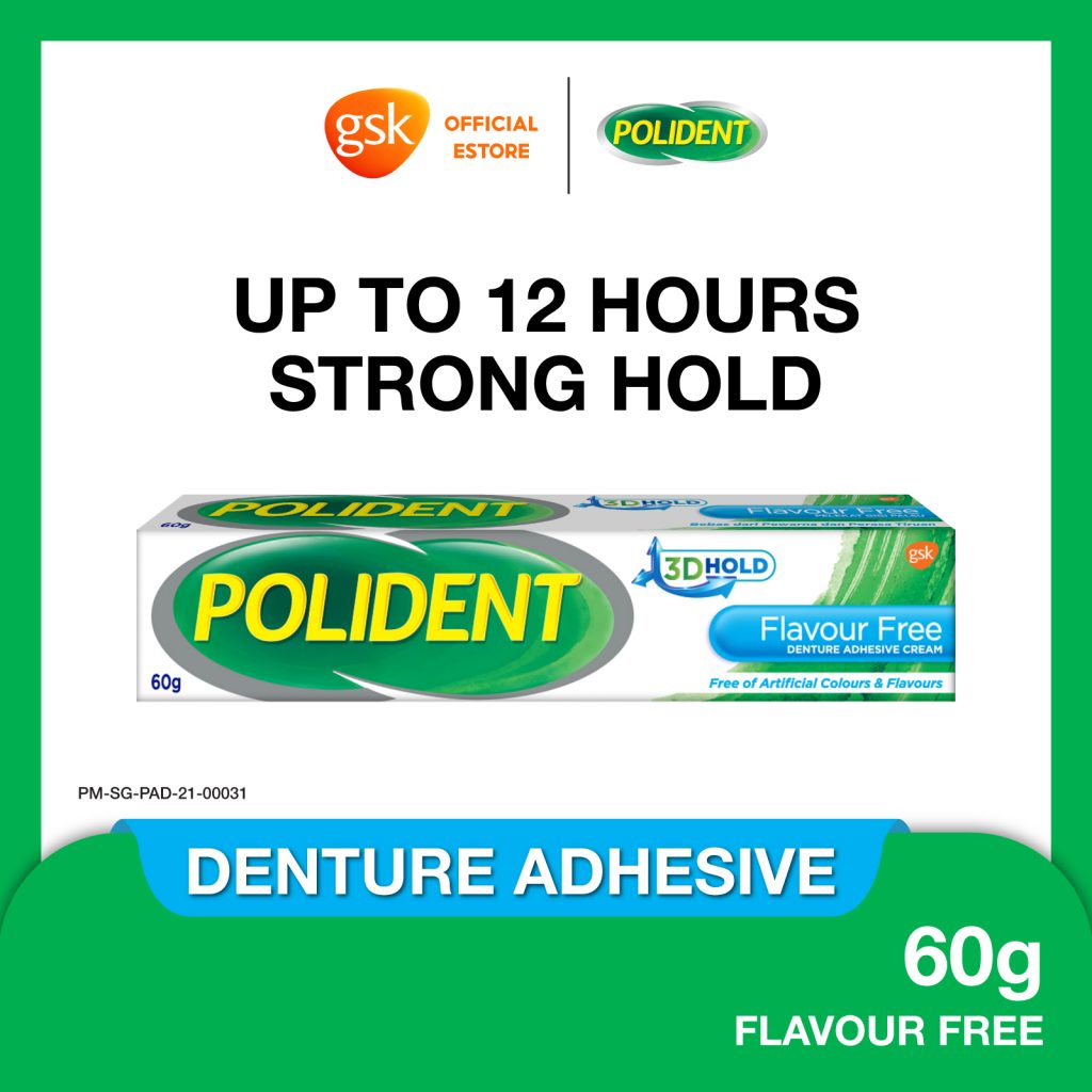 Buy Polident Denture Adhesive Full & Partial False Teeth Fixative ...