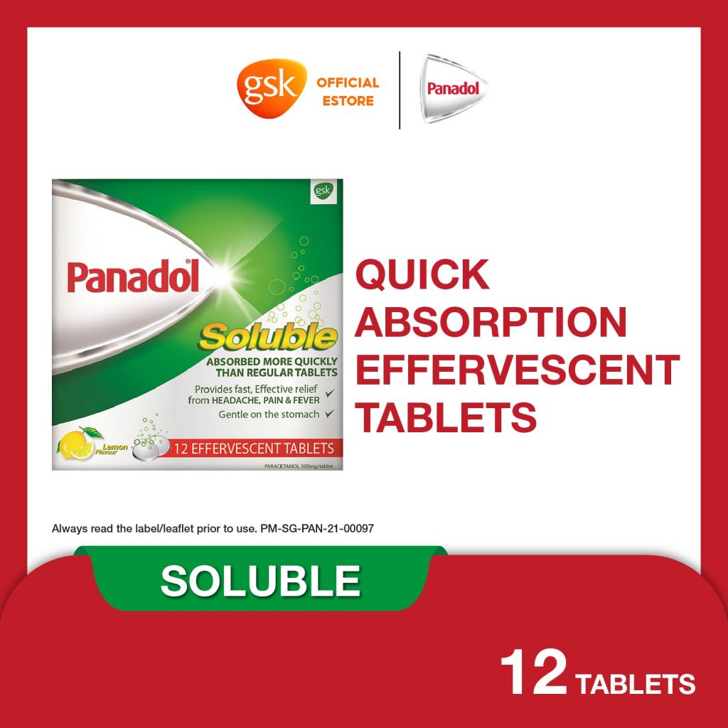 Buy Panadol Soluble with Paracetamol, Faster Pain Relief, 500mg, 12 ...