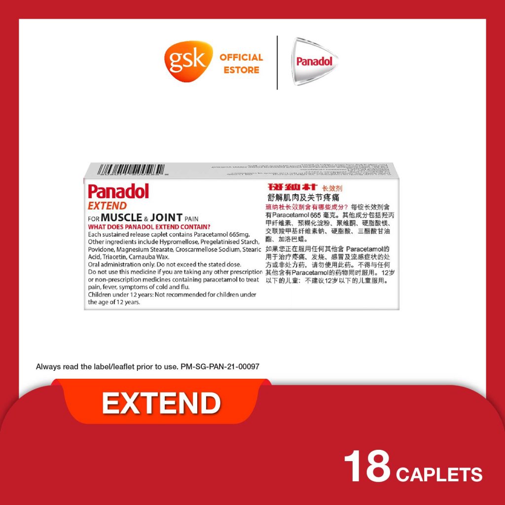 Buy Panadol Extend 665mg Tab X18 Online @ PrettyHealthy.SG