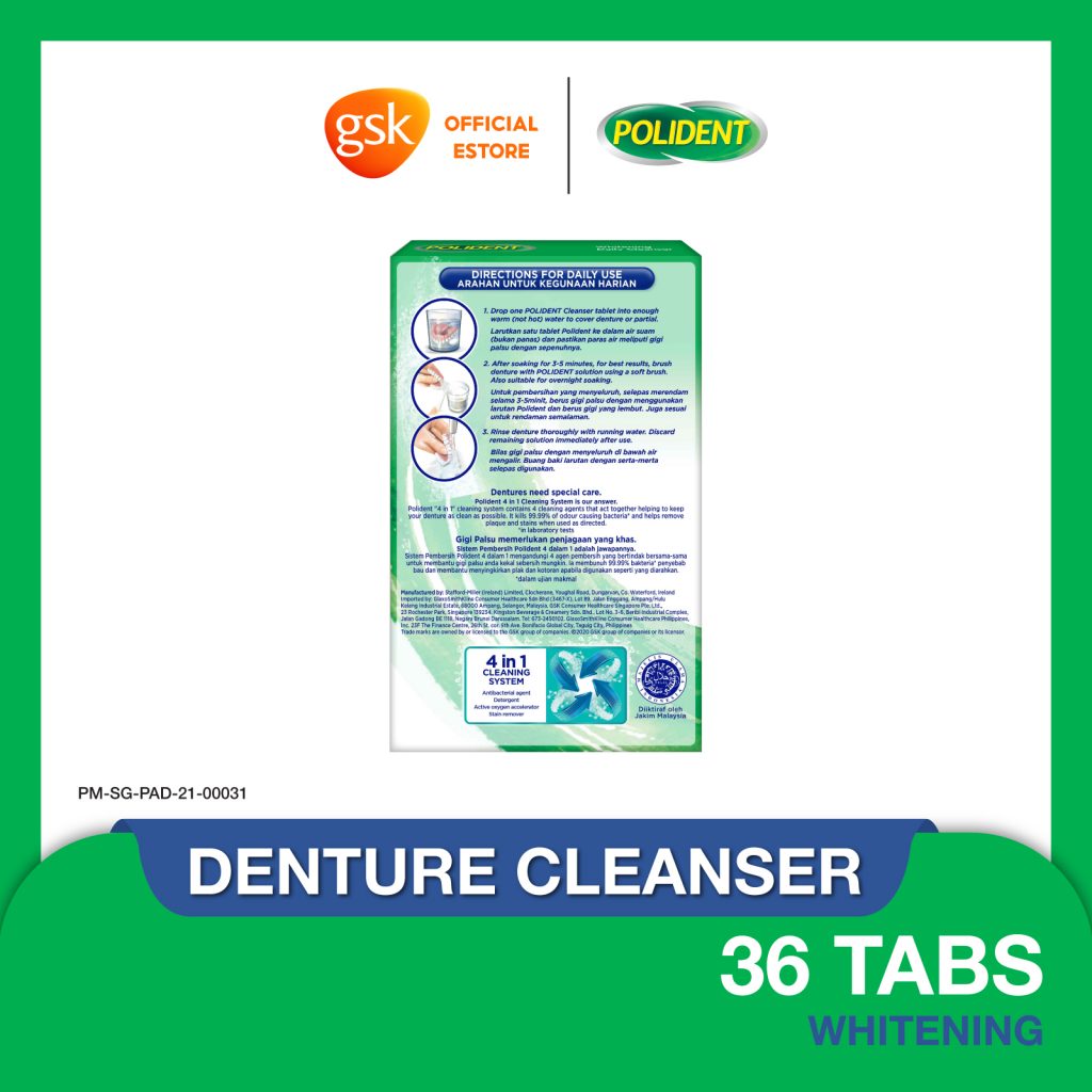 Buy Polident Denture and Retainer Cleaning Tablets, Whitening Cleanser ...