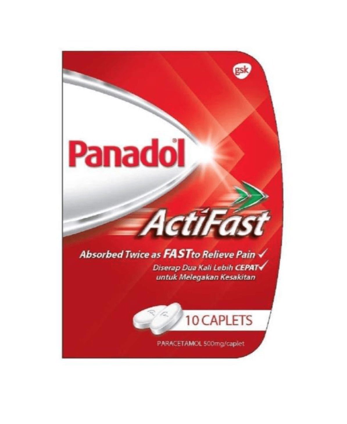 Buy Panadol Actifast Tablet, 500mg, 2X10 caplets Online @ PrettyHealthy.SG